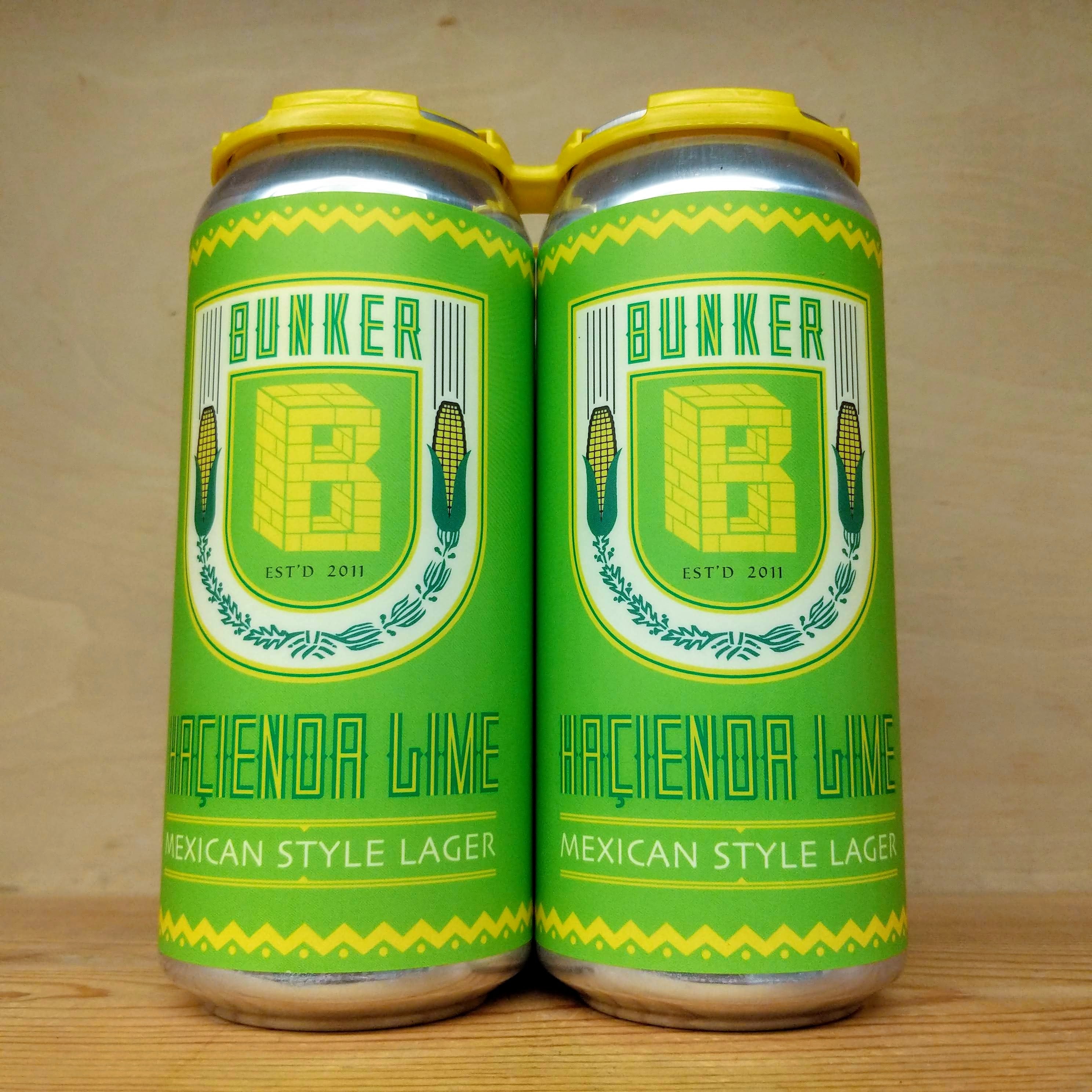 Beer - Bunker Brewing Co., Hacienda Lime Mexican Lager (4 16oz Cans ...